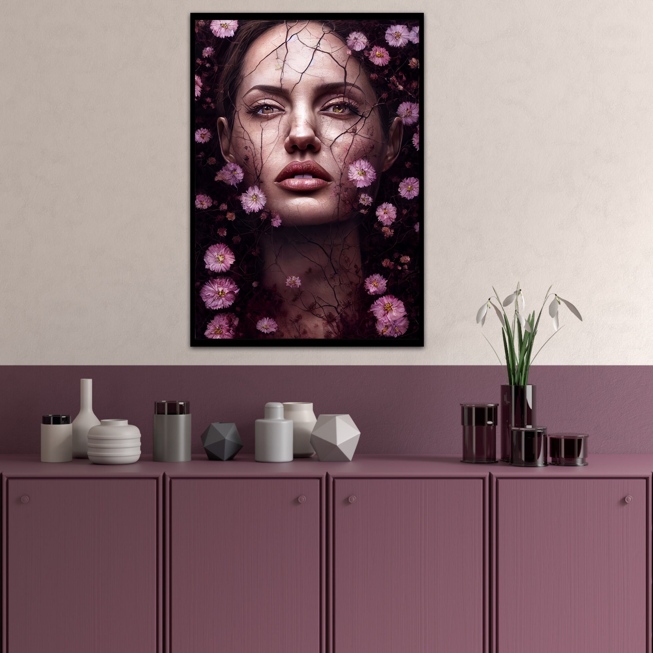 Angelina Jolie Poster Flowers Wall Decoration Murals Living Room ...