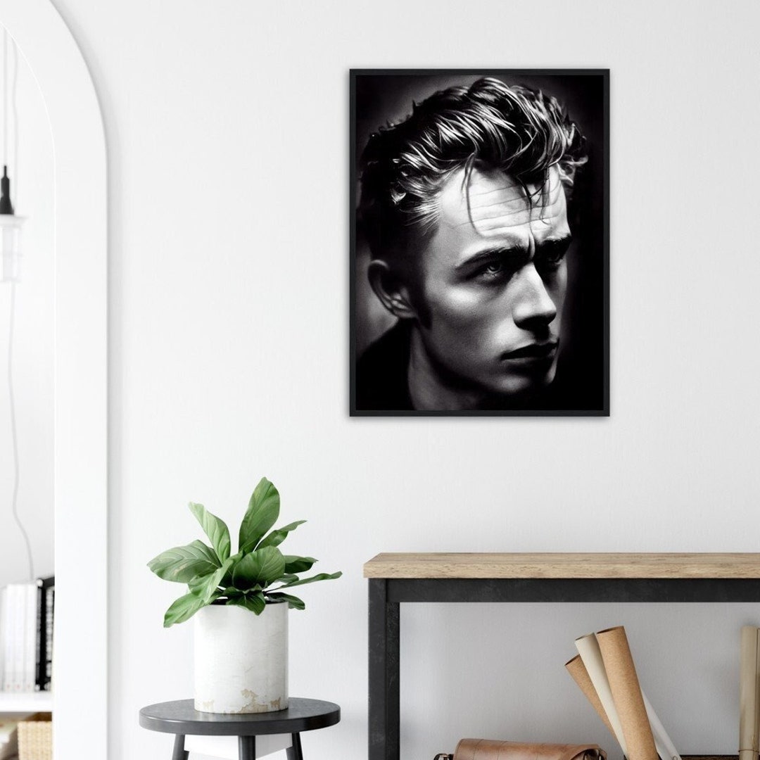 James Dean Poster With Frame Black and White Decoration James Dean ...