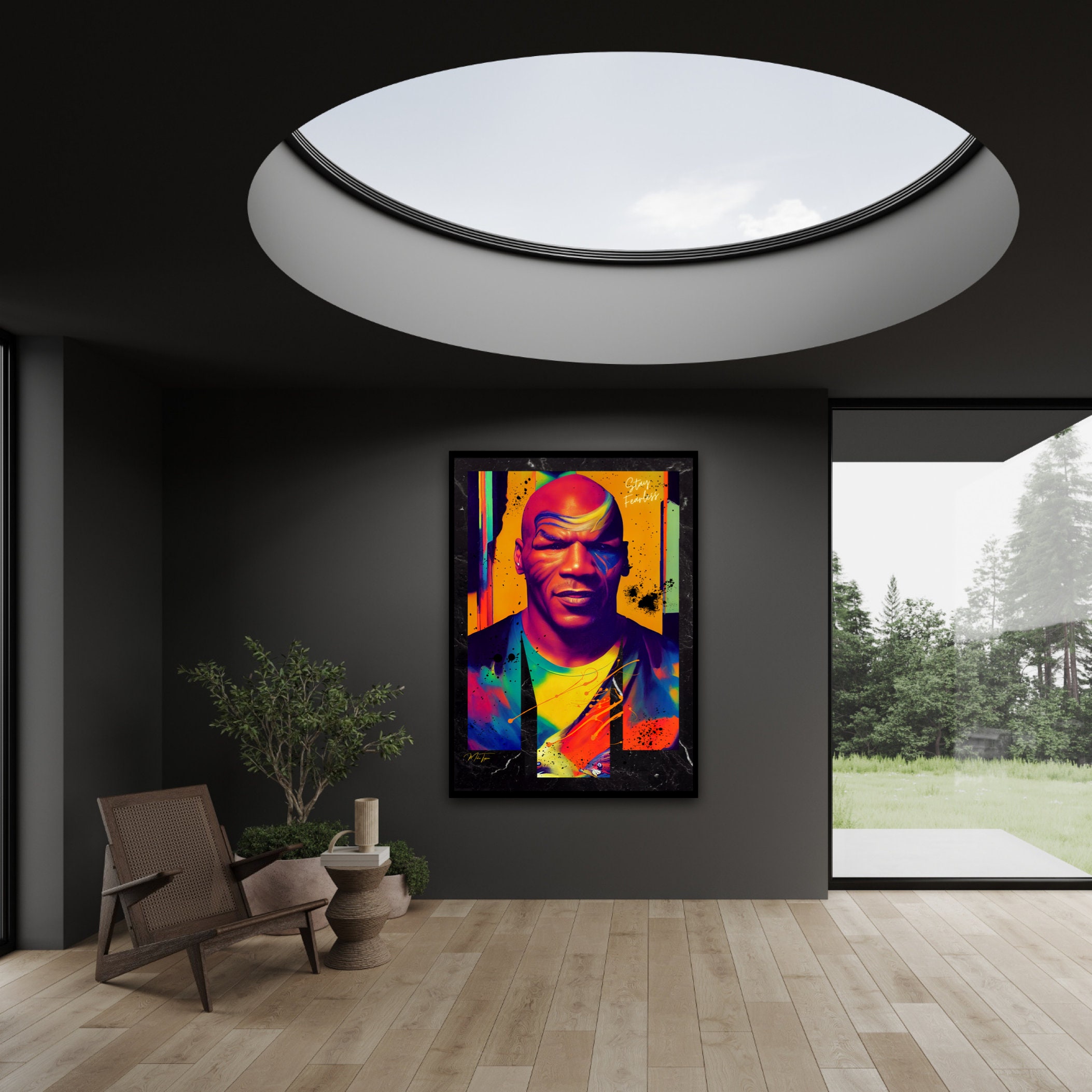 Mike Tyson Poster With Frame Mike Tyson Mural Wallart Wall Art Living ...