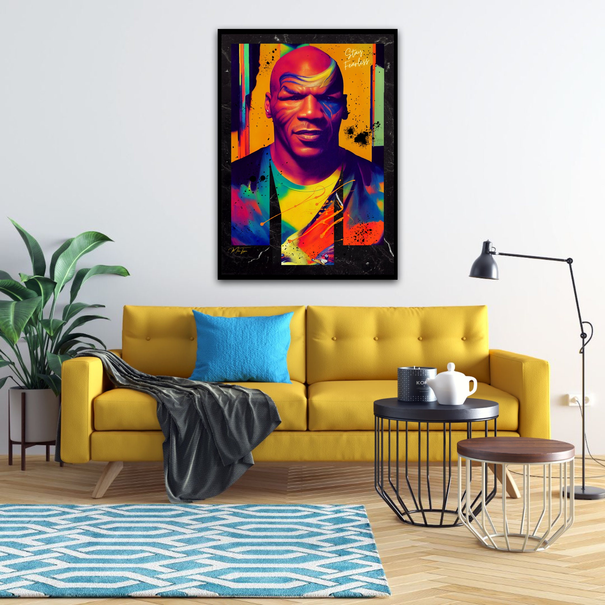 Mike Tyson Poster With Frame Mike Tyson Mural Wallart Wall Art Living ...