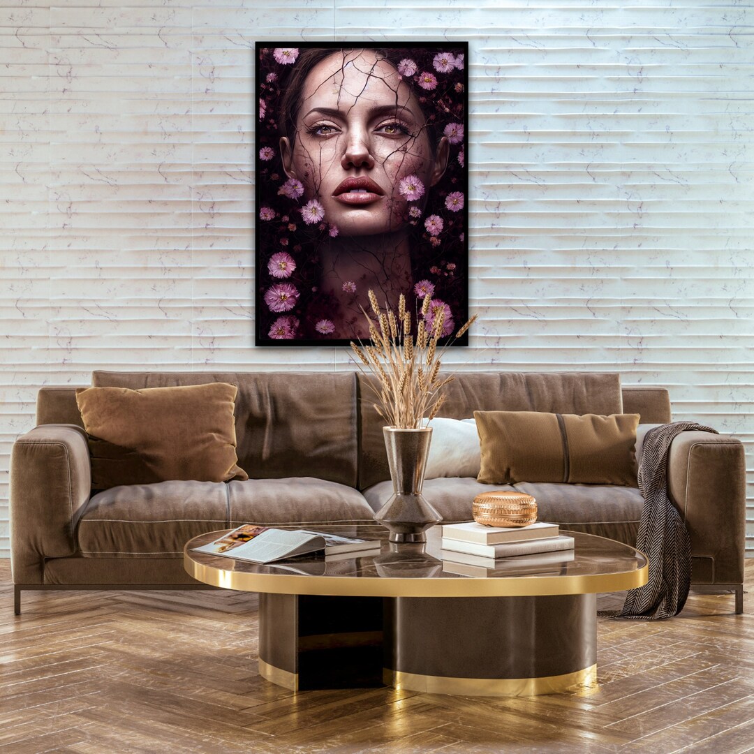 Angelina Jolie Poster Flowers Wall Decoration Murals Living Room ...