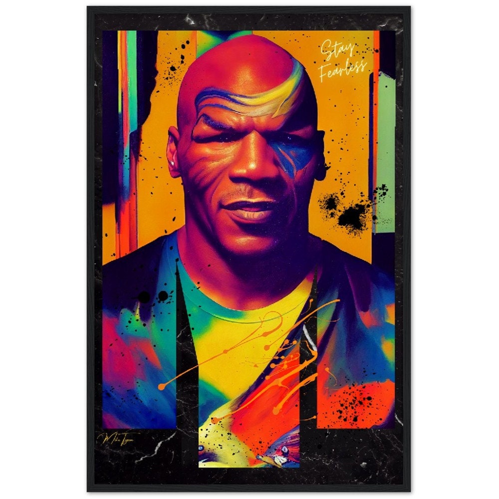 Mike Tyson Poster With Frame Mike Tyson Mural Wallart Wall Art Living ...