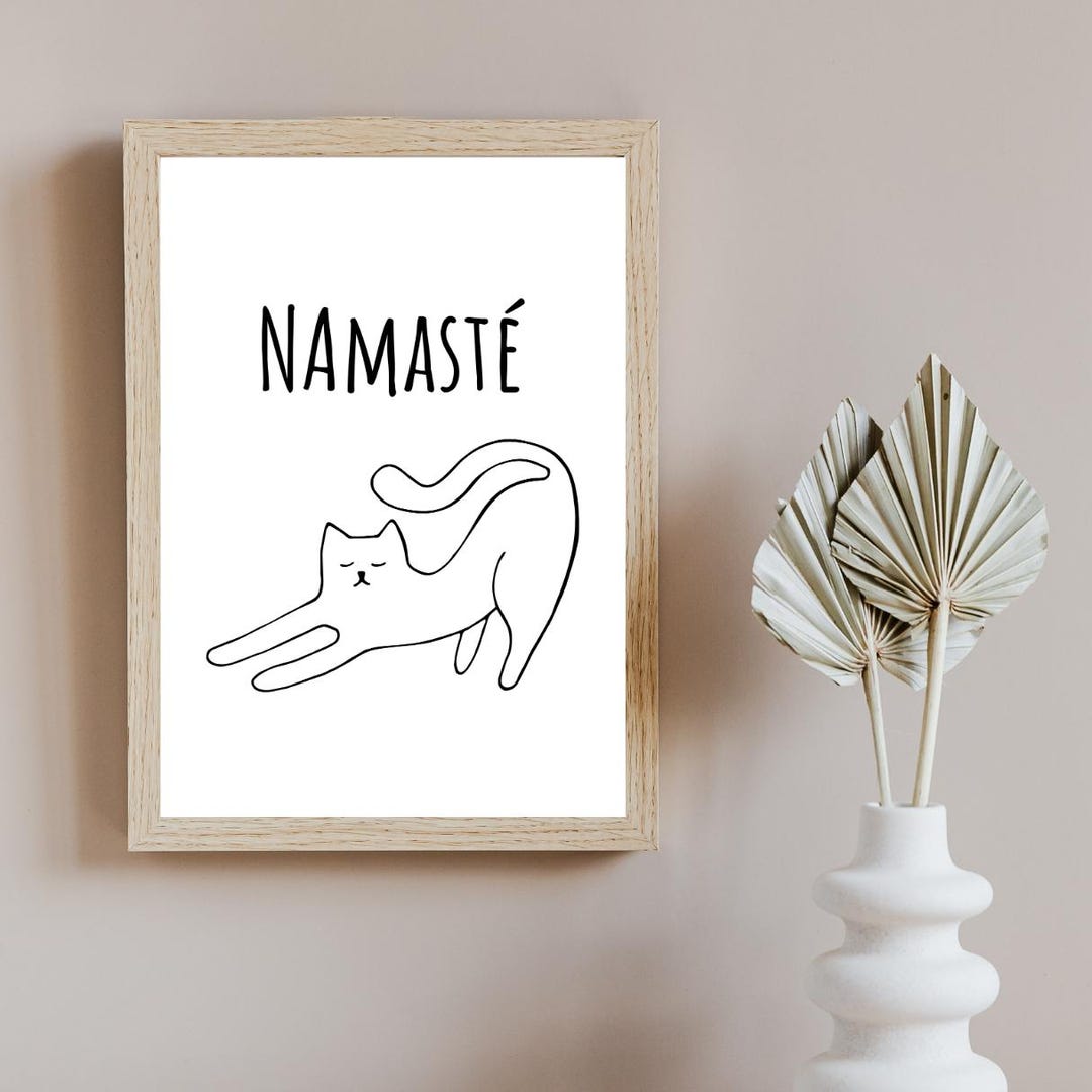 Digital Download File - "namasté Cat" Poster Picture Wall Poster A4 ...