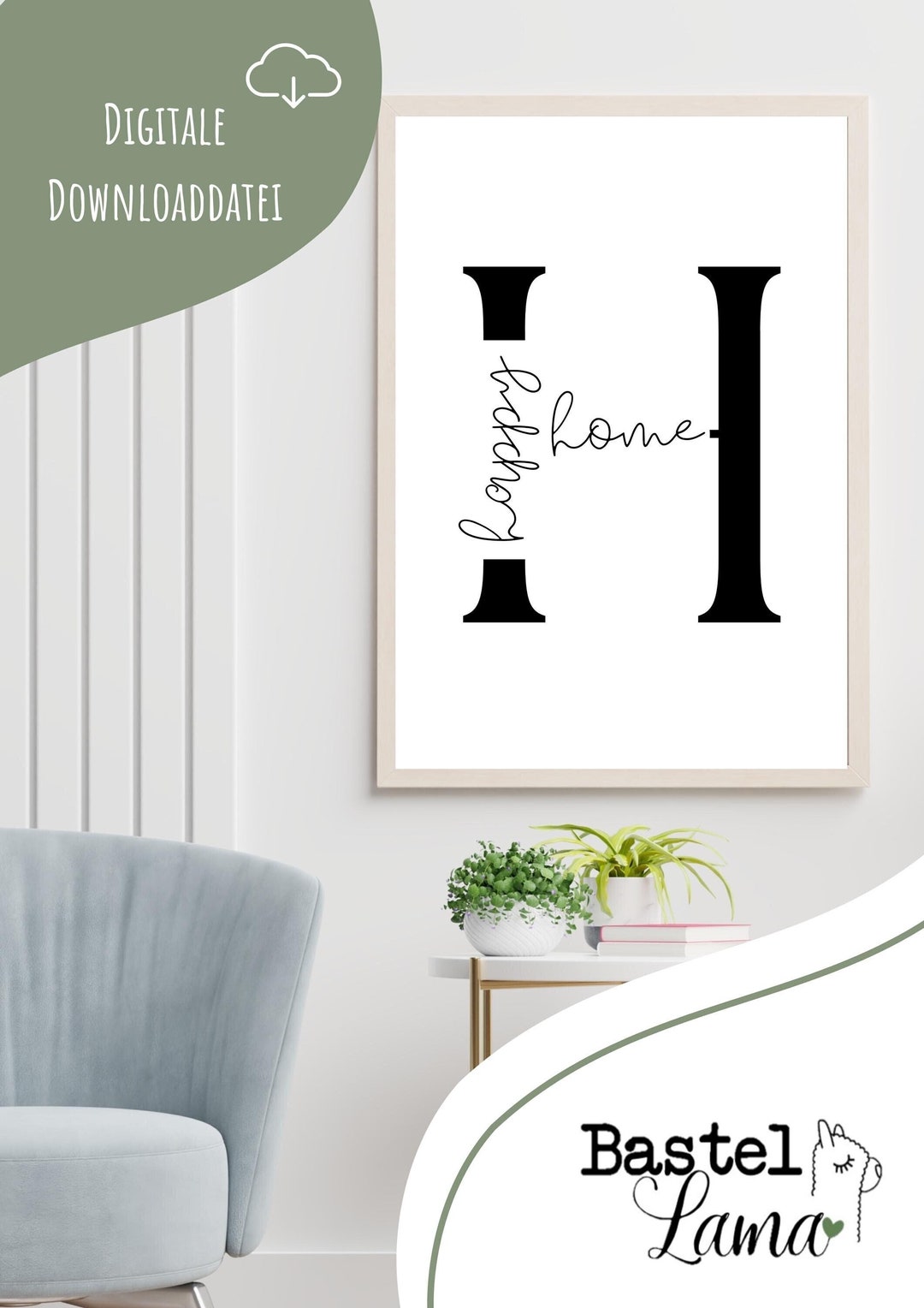 Digital Download File - "happy Home" Poster Picture Wall Poster A4 ...