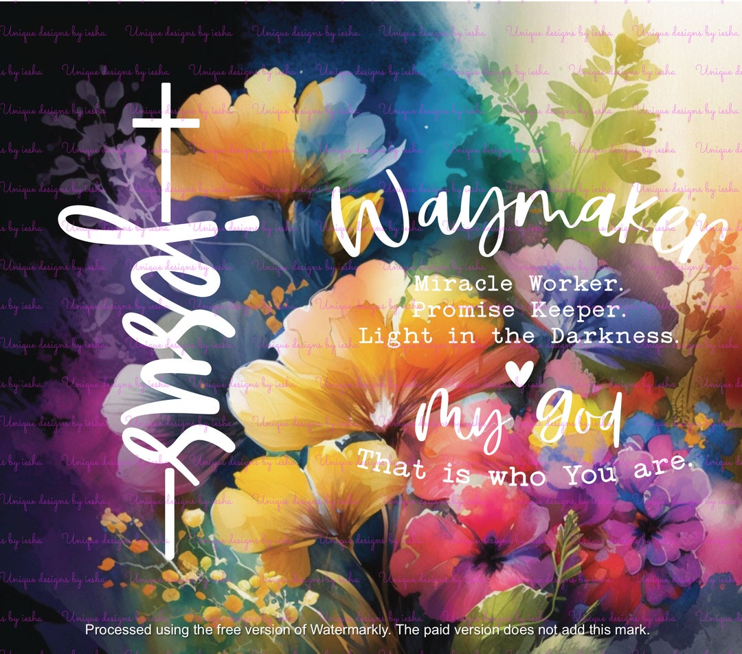 20oz Jesus Waymaker Floral Straight Tumbler Wrap - Etsy