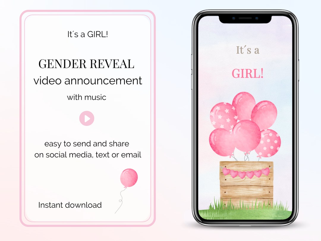 Digital Gender Reveal Video | It's a Girl! | Gender Announcement Video ...