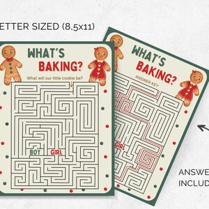 Christmas Gender Reveal Maze, Printable Boy or Girl Game, Whats Baking ...