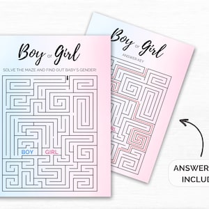 Gender Reveal Maze Game: Boy or Girl Baby Announcement (digital Download) - Etsy