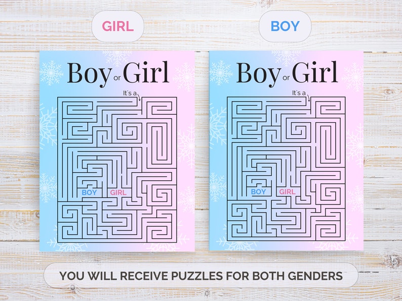 Gender Reveal Maze Game: Winter Party Puzzle (digital Download) - Etsy UK