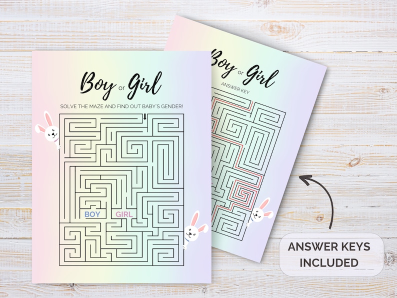 Gender Reveal Maze Game, Gender Reveal Labyrinth, Spring Gender Reveal ...