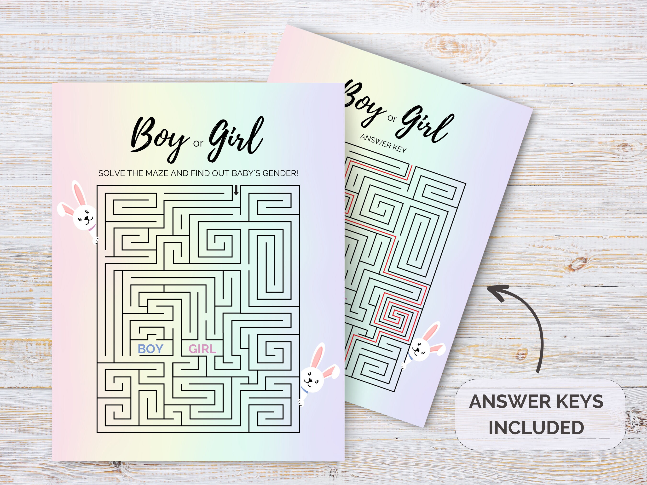 Gender Reveal Maze Game, Gender Reveal Labyrinth, Spring Gender Reveal ...