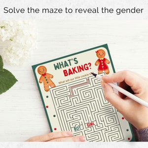 Christmas Gender Reveal Maze, Printable Boy or Girl Game, Whats Baking ...