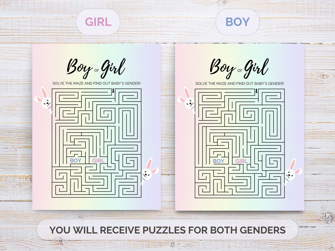 Gender Reveal Maze Game, Gender Reveal Labyrinth, Spring Gender Reveal ...