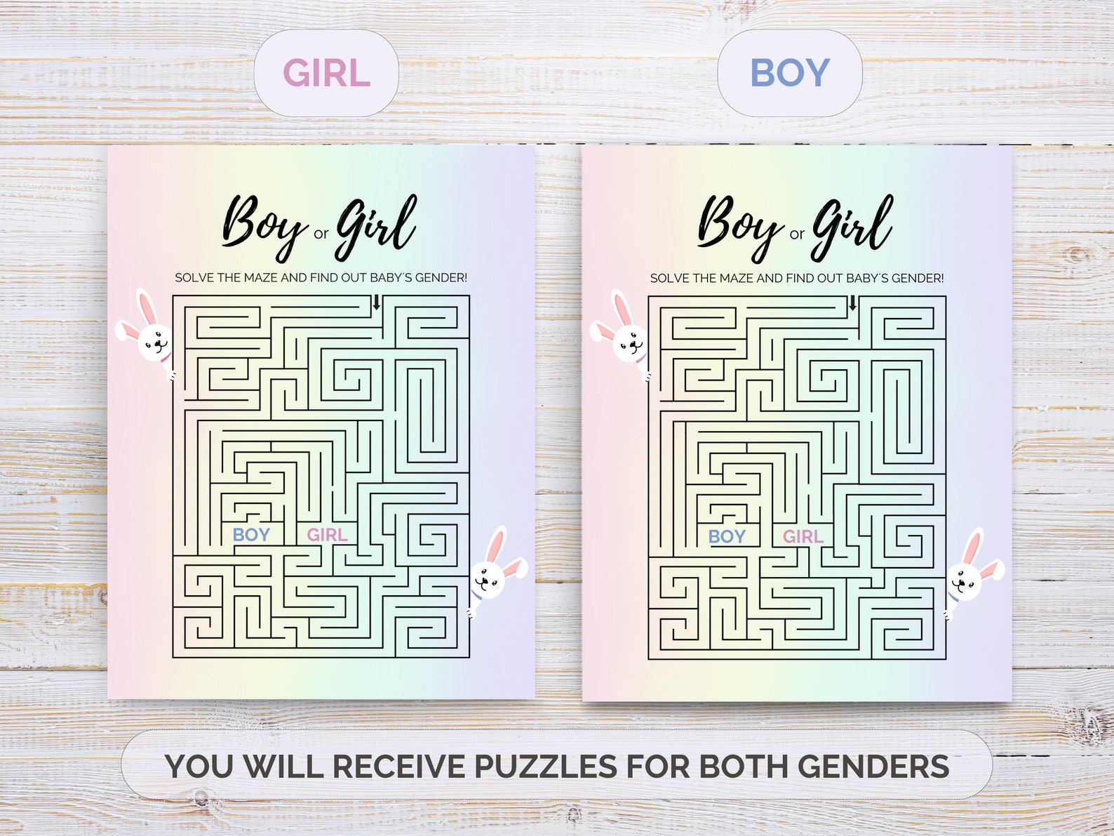 Gender Reveal Maze Game, Gender Reveal Labyrinth, Spring Gender Reveal ...