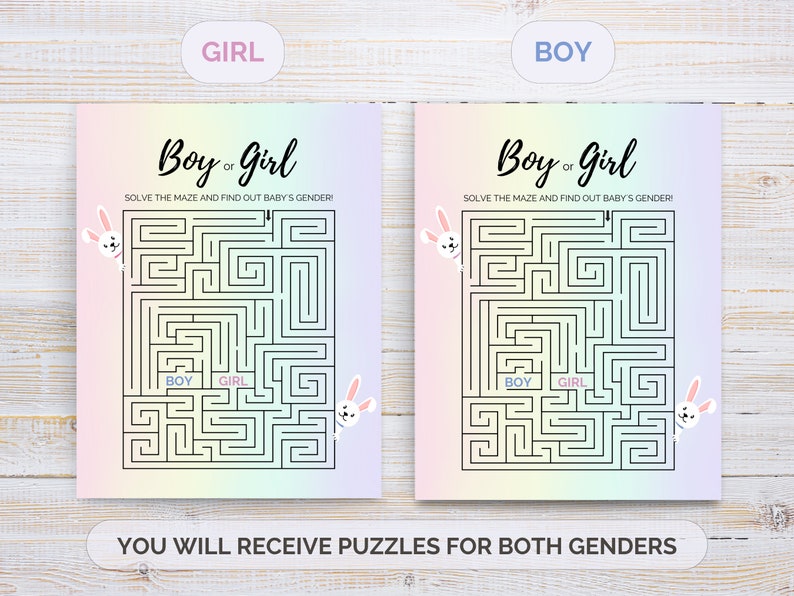 Gender Reveal Maze Game, Gender Reveal Labyrinth, Spring Gender Reveal ...