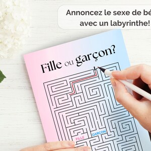 Gender Reveal Maze in French: Baby Shower Game, Girl or Boy (PDF) - Etsy