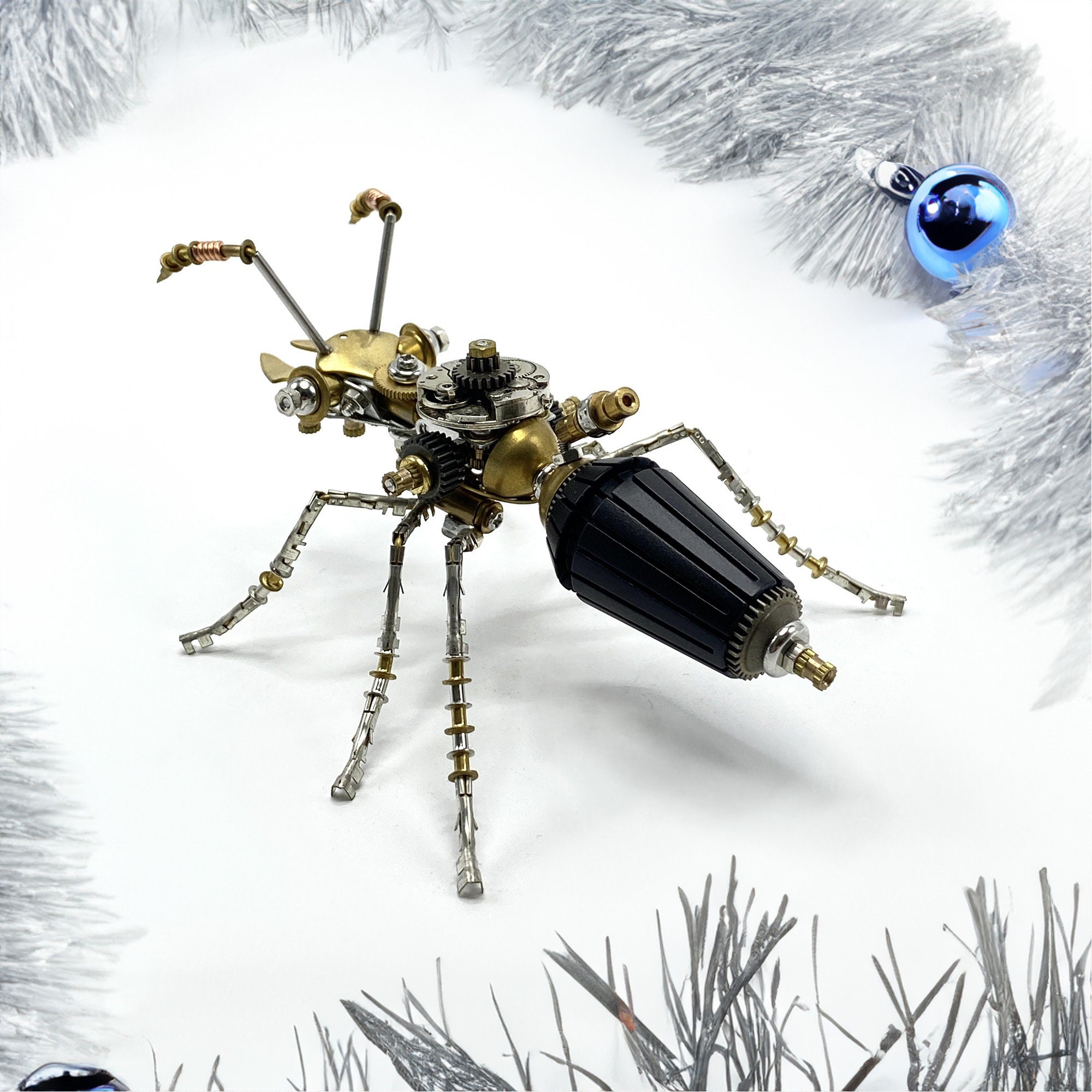 Steampunk Mechanical Mecha Insect Ant Metal Bug Sculpture Handmade Creative Crafts Ant Figurine ...
