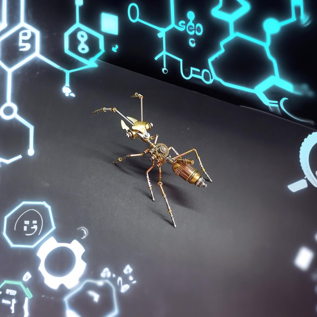 3D Metal Mechanical Ant Steampunk Insect Model Kit DIY Assembly Puzzle ...