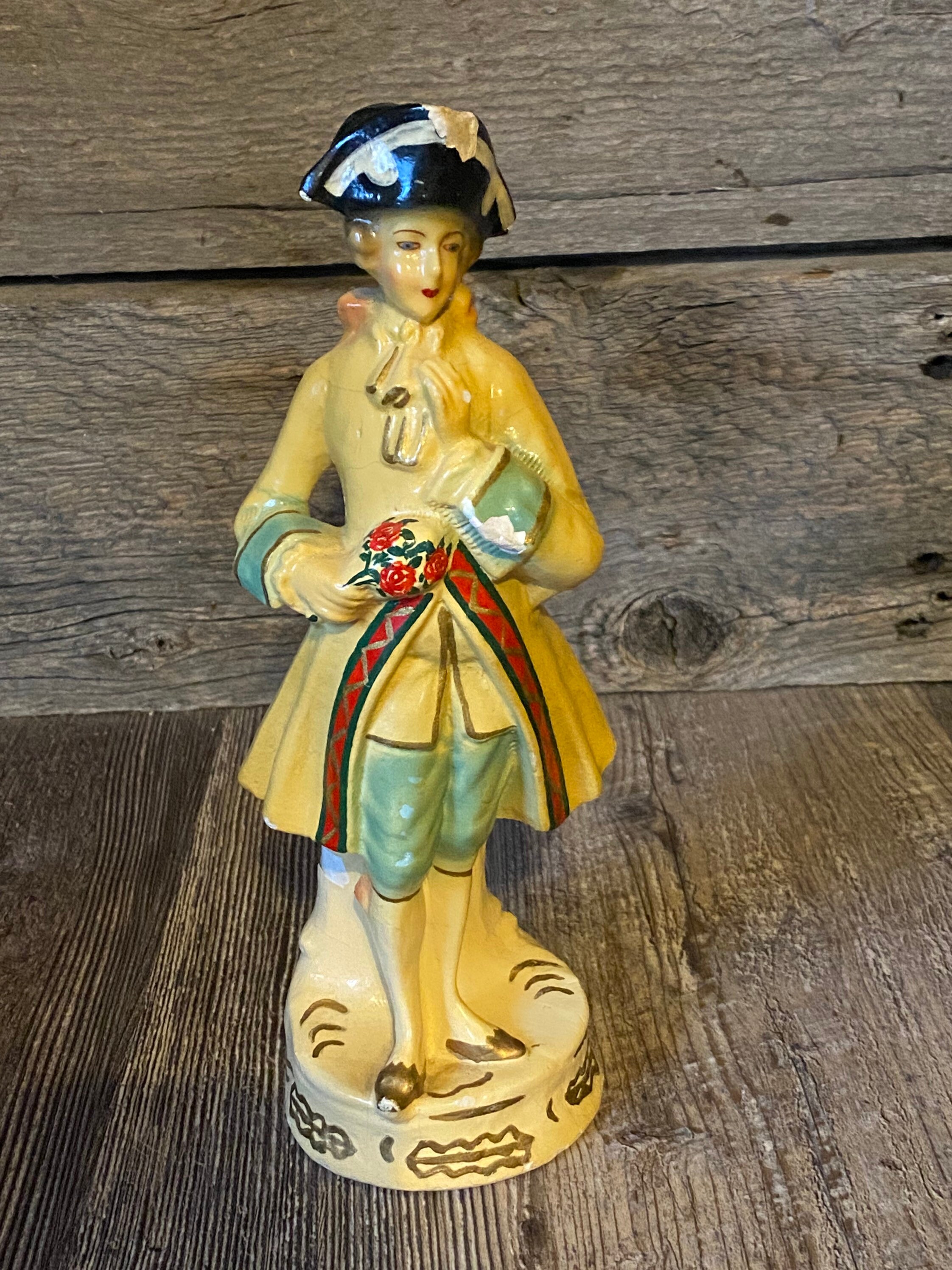 Vintage Hand Painted Colonial Man Chalkware Figurine - Etsy