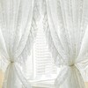 White Embroidered Curtain, Farmhouse Style Cotton 3D Floral Semi-sheer ...