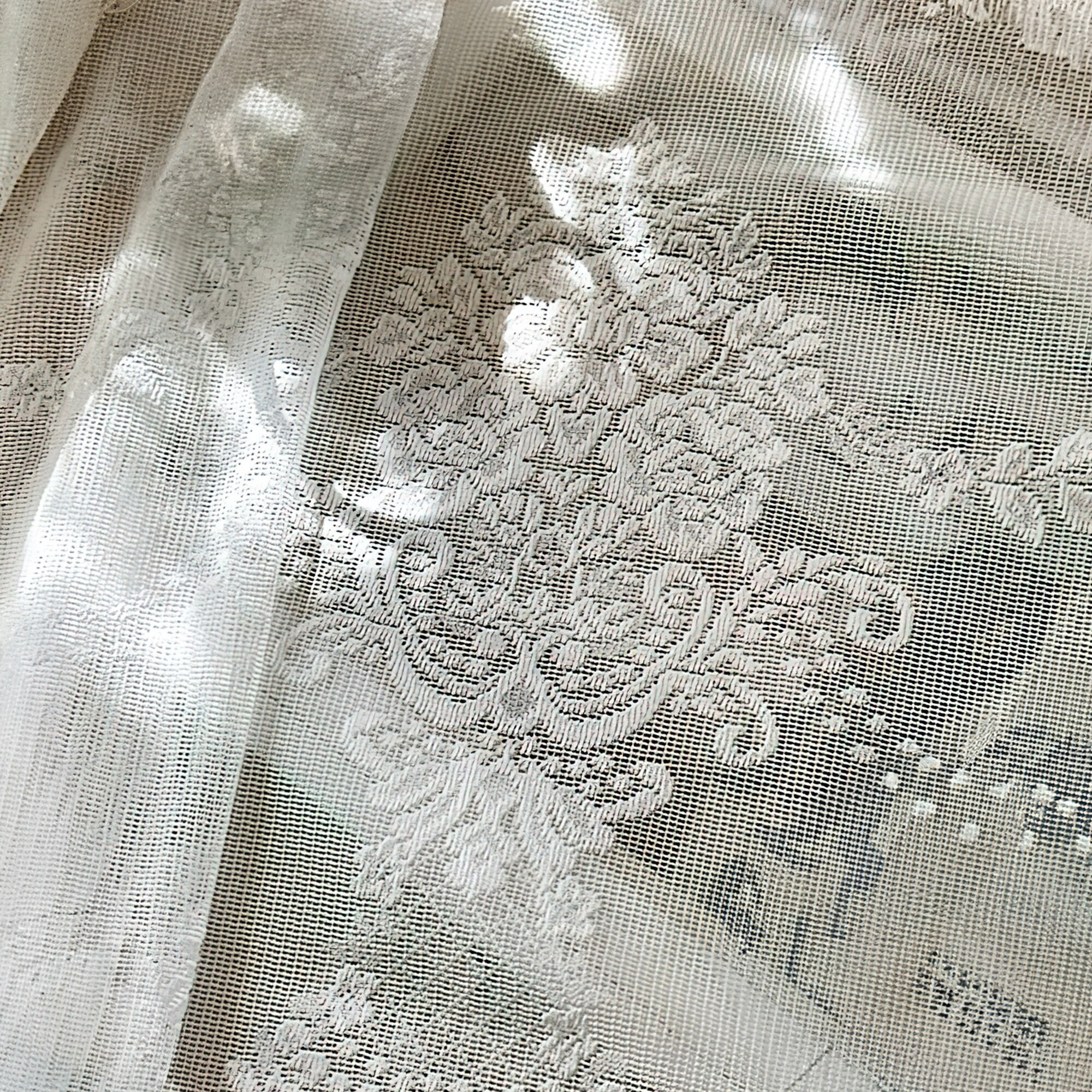 White Embroidered Sheer Curtain: Romantic Scalloped Edges Lace Tie-up ...