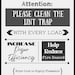 Please Empty Lint Trap Printable Reminder Sign Great for Airbnb Laundry ...