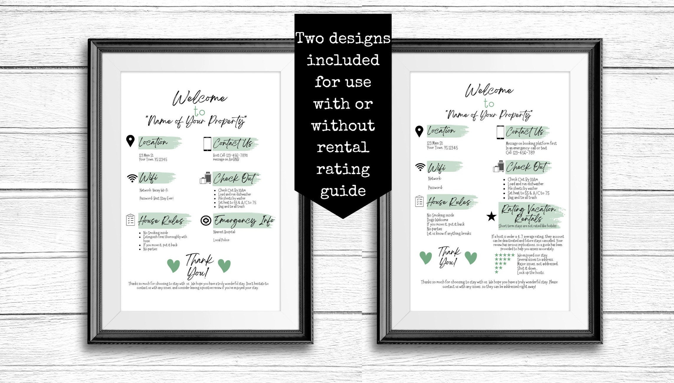 Minimalist Printable Airbnb Welcome Sign for Hosts, Vacation Rental ...