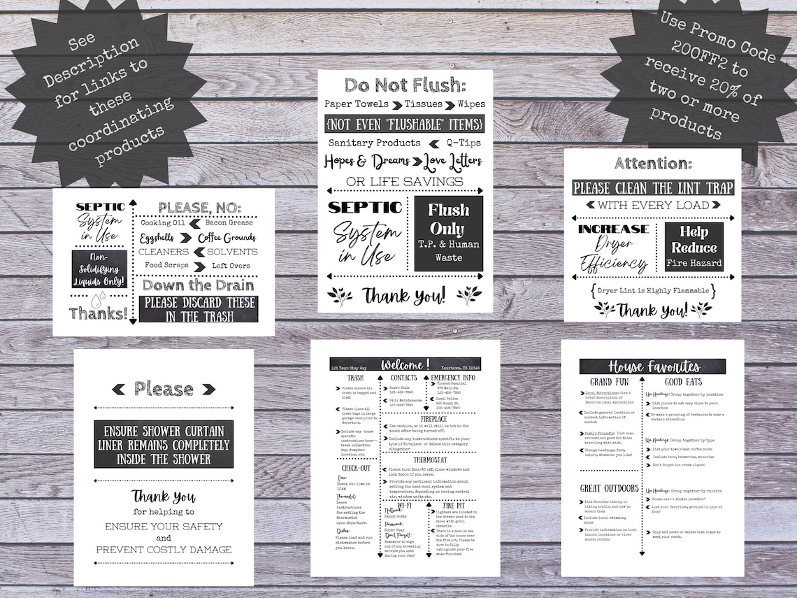 Airbnb Local Recommendations Sign for Hosts, Editable Template of ...