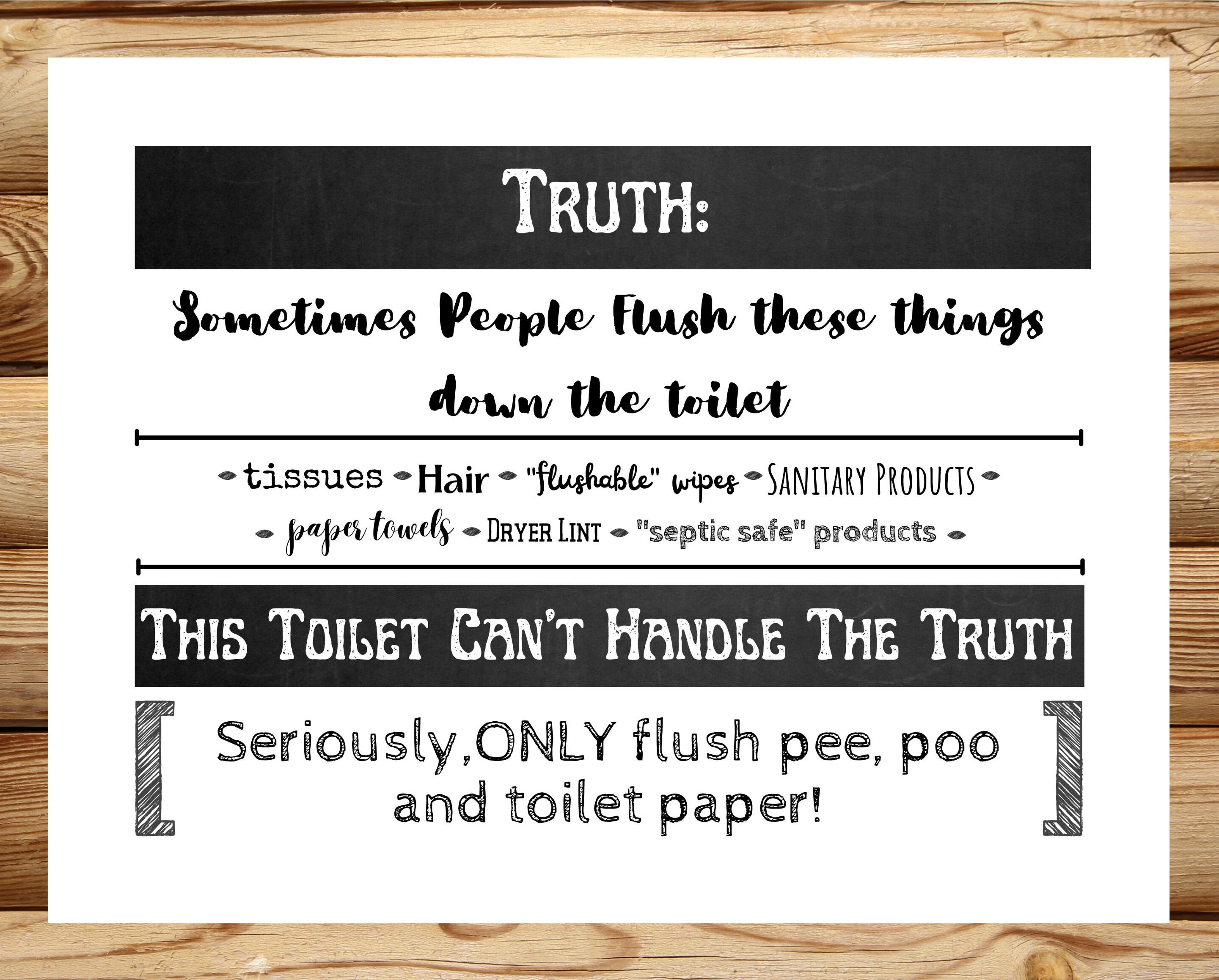 Funny Printable Do Not Flush Toilet Sign for Bathroom W/ Sensitive ...