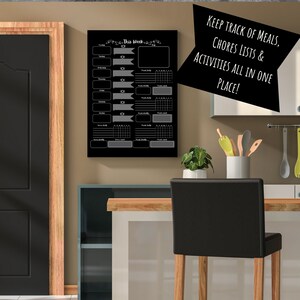 Printable Weekly Chalkboard Command Center Planner With Space for Meals ...