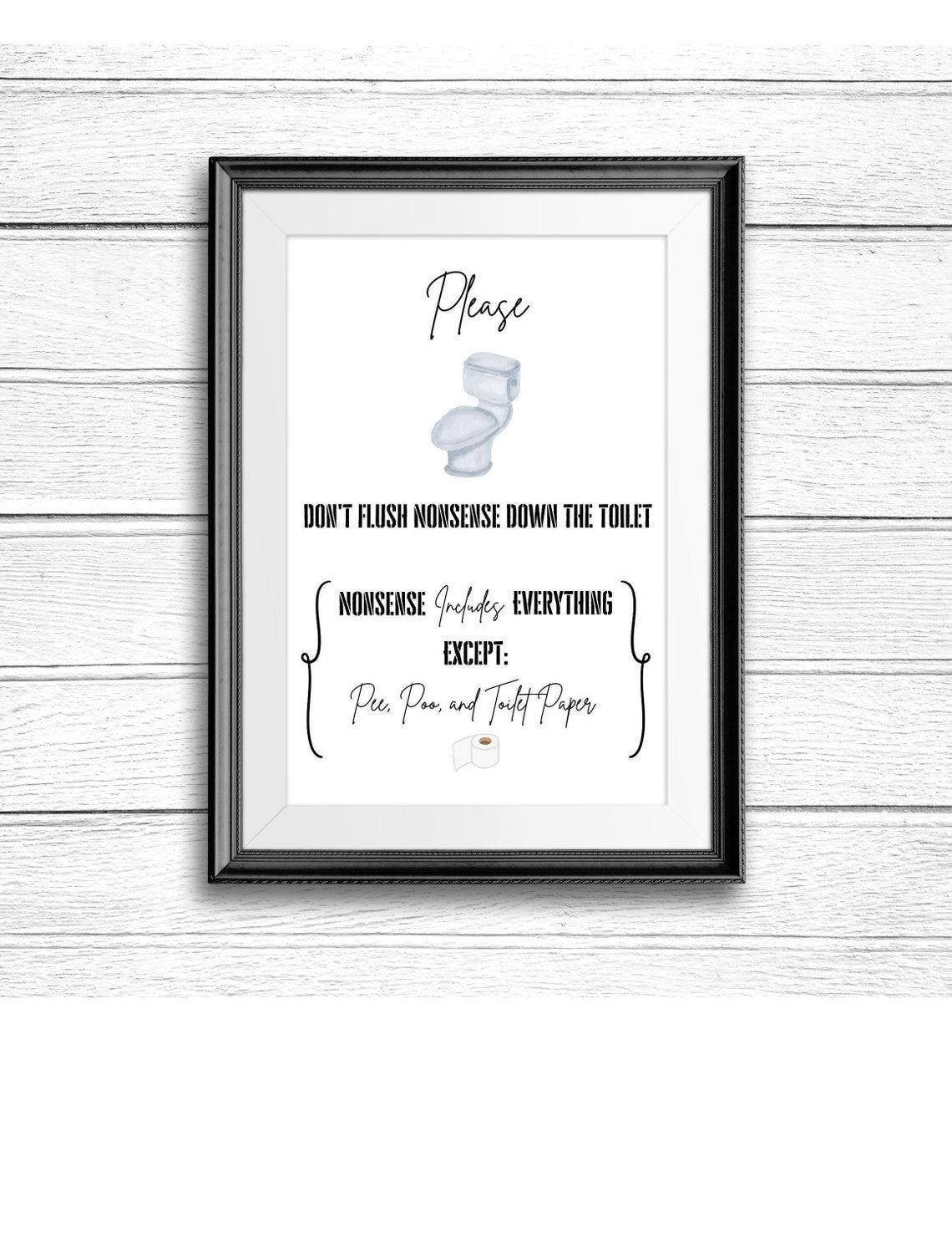 Printable Do Not Flush Bathroom Sign for Home Business or Airbnb, Only ...