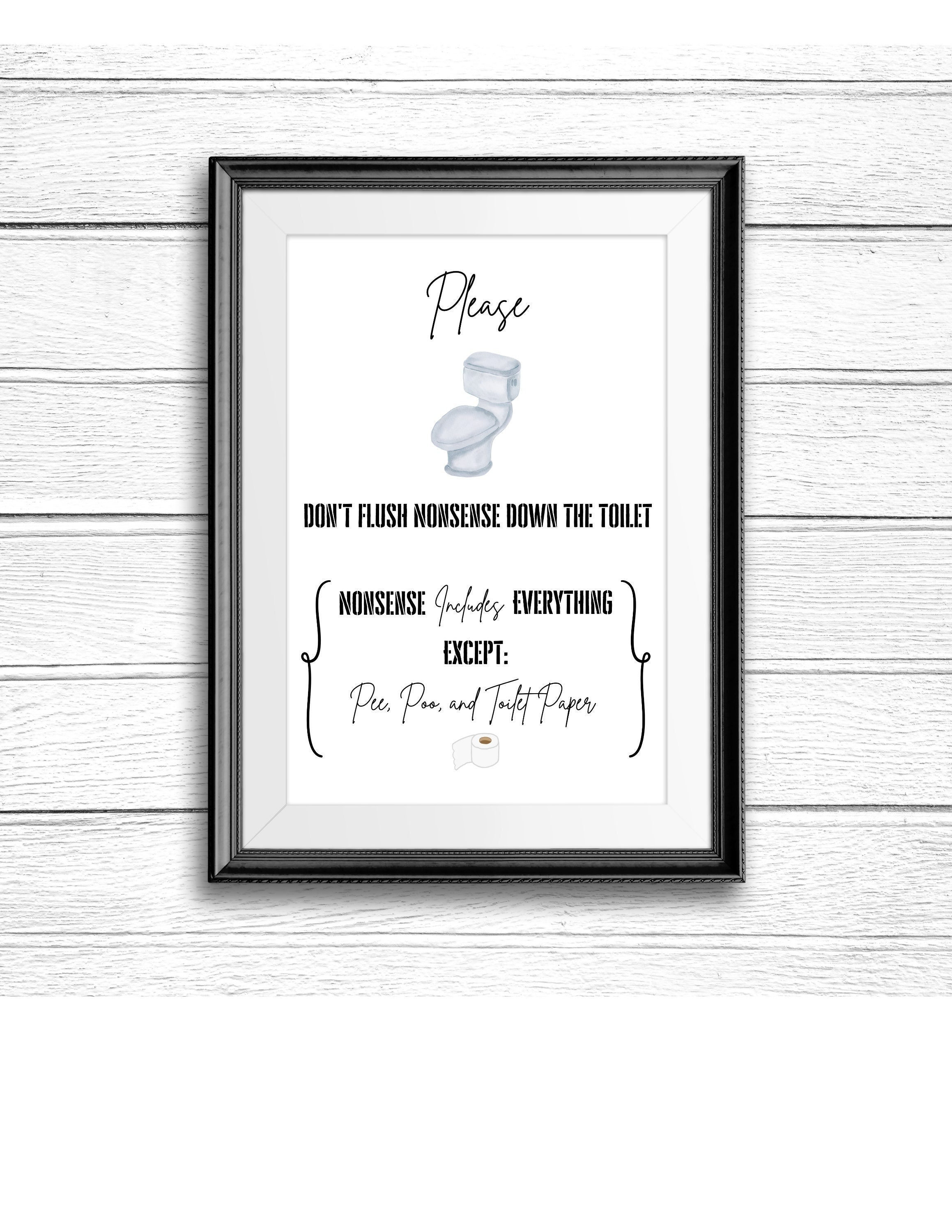 Printable Do Not Flush Bathroom Sign for Home Business or Airbnb, Only ...