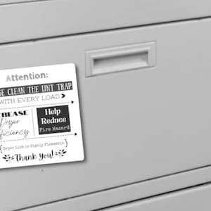 Empty Lint Trap Reminder Magnetic Sign for Dryers - Etsy