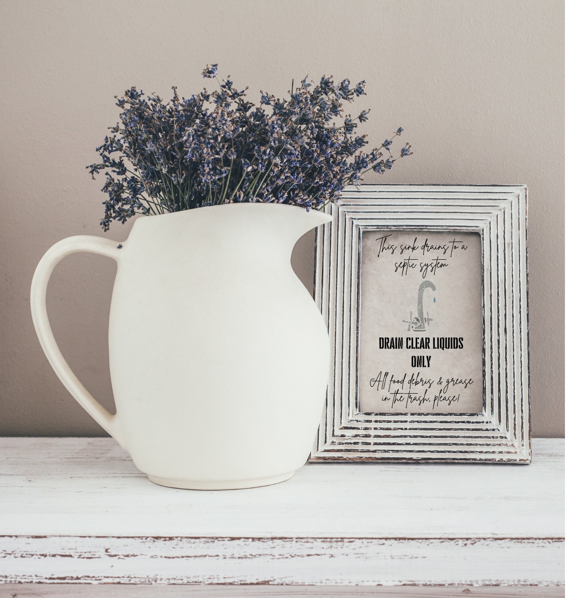 Clear Liquids Only Septic Sign for Airbnb - No Food or Grease Down ...