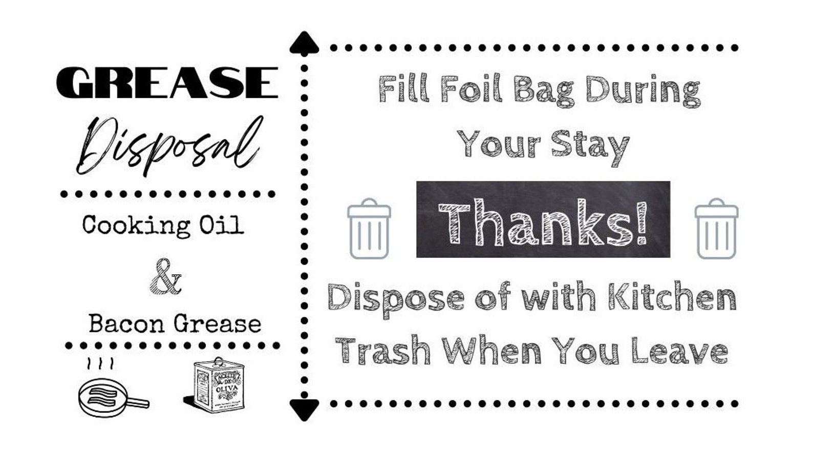 Kitchen Drain Sign, Septic Printable, Drain Only Sign and Grease ...