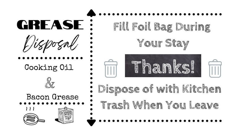 Kitchen Drain Sign, Septic Printable, Drain Only Sign and Grease ...