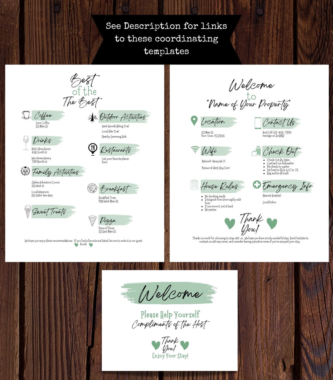 Airbnb Local Recommendations Sign for Hosts, Editable Template for ...