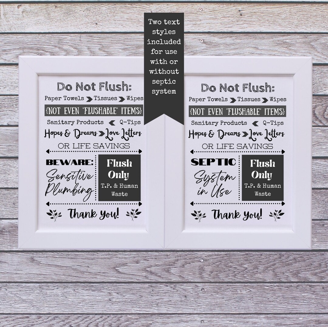 Humorous Printable Bathroom Septic Sign for Home or Airbnb - Etsy
