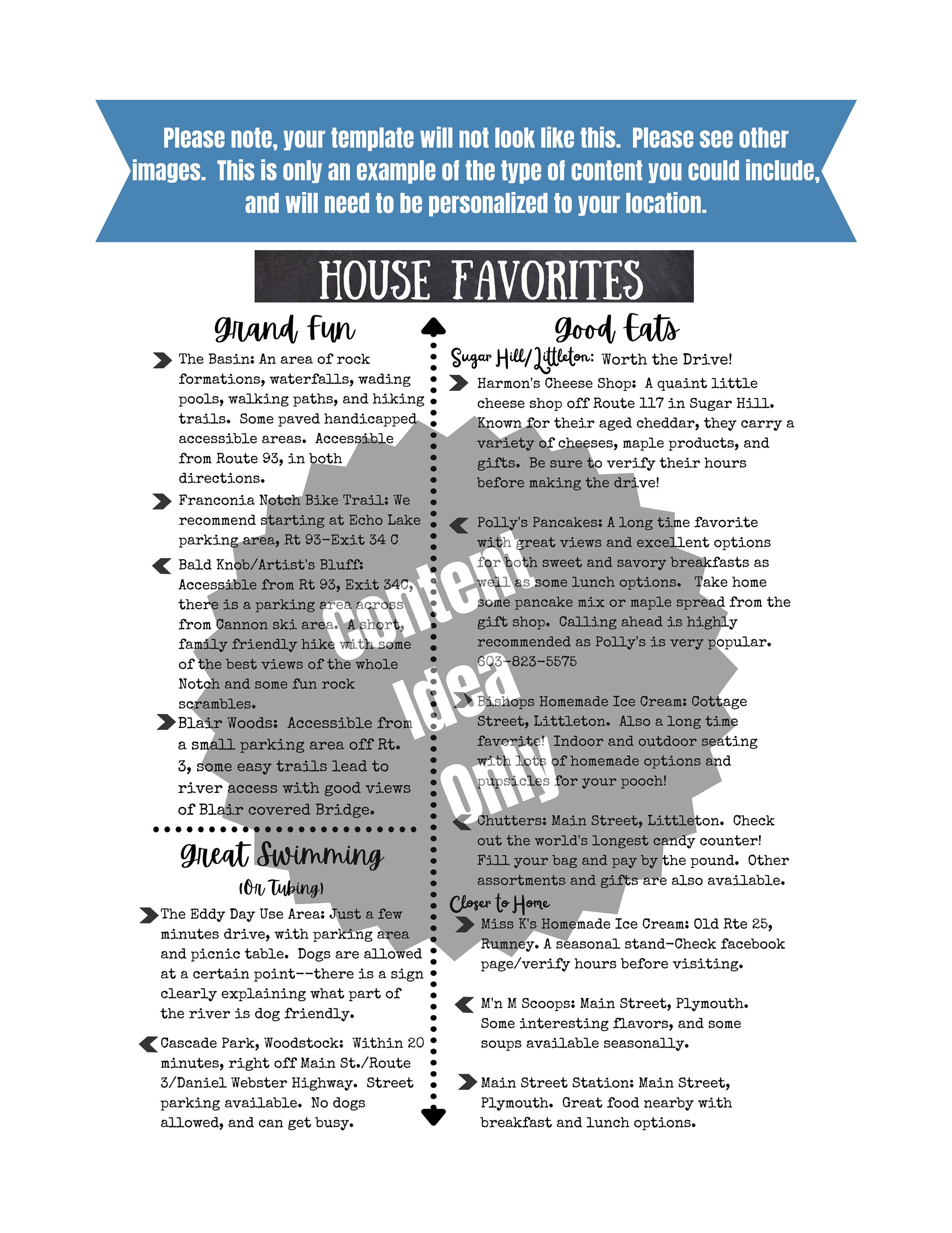 Airbnb Local Recommendations Sign for Hosts, Editable Template of ...