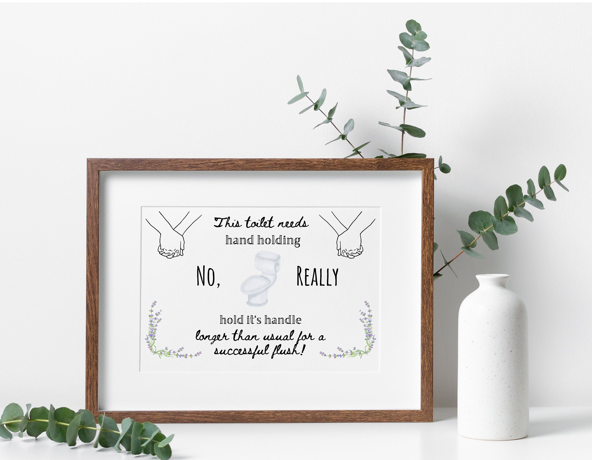 Printable Funny Bathroom Decor Wall Sign Hold Handle Down to - Etsy Canada