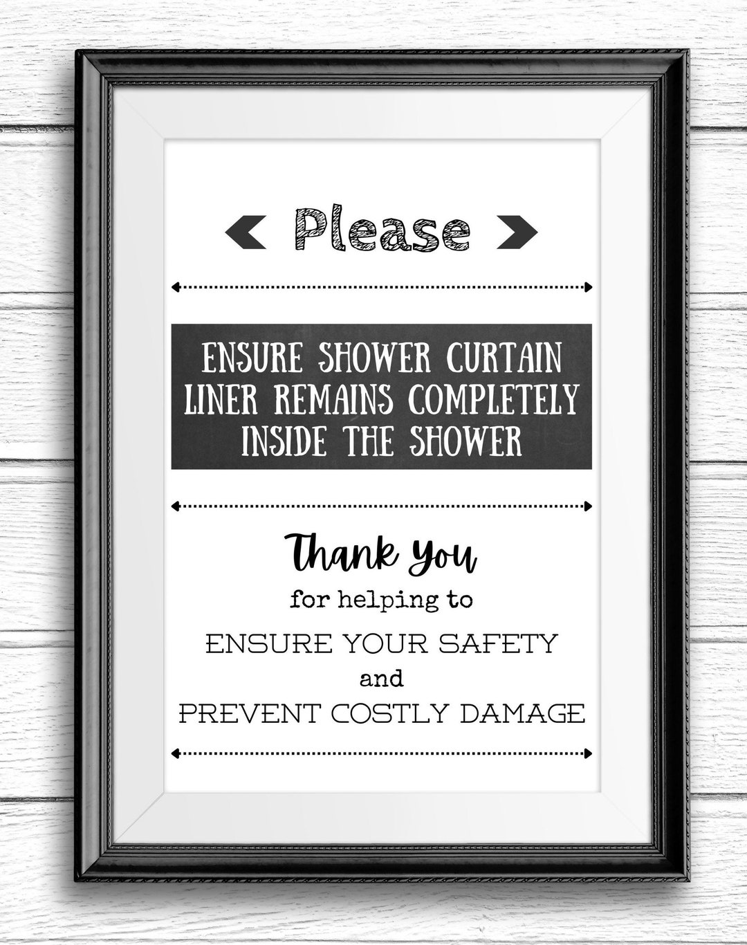 Printable Bathroom Shower Curtain Sign for Home or Airbnb, Keep Shower ...
