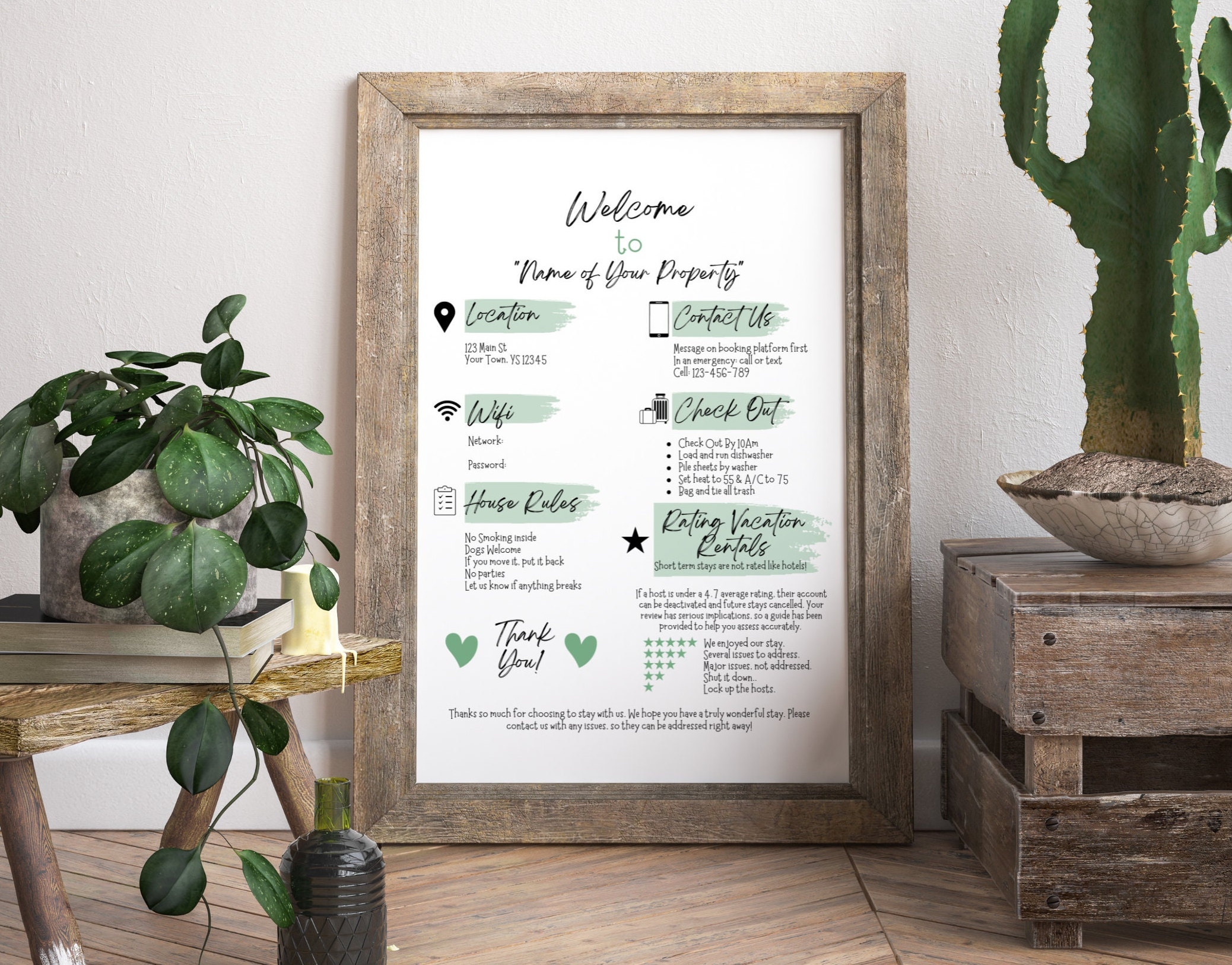 Minimalist Printable Airbnb Welcome Sign for Hosts, Vacation Rental ...