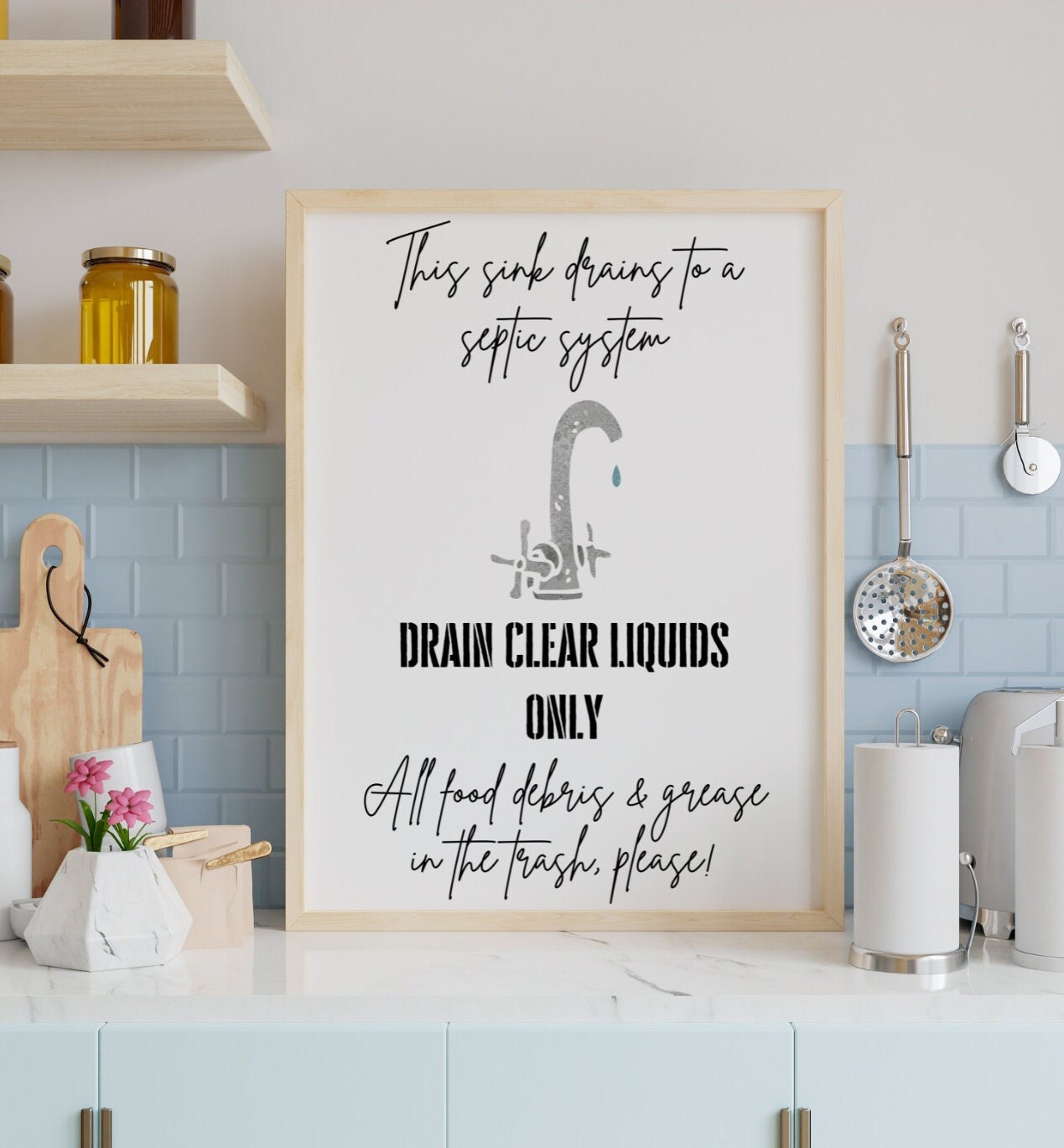 Clear Liquids Only Septic Sign for Airbnb - No Food or Grease Down ...