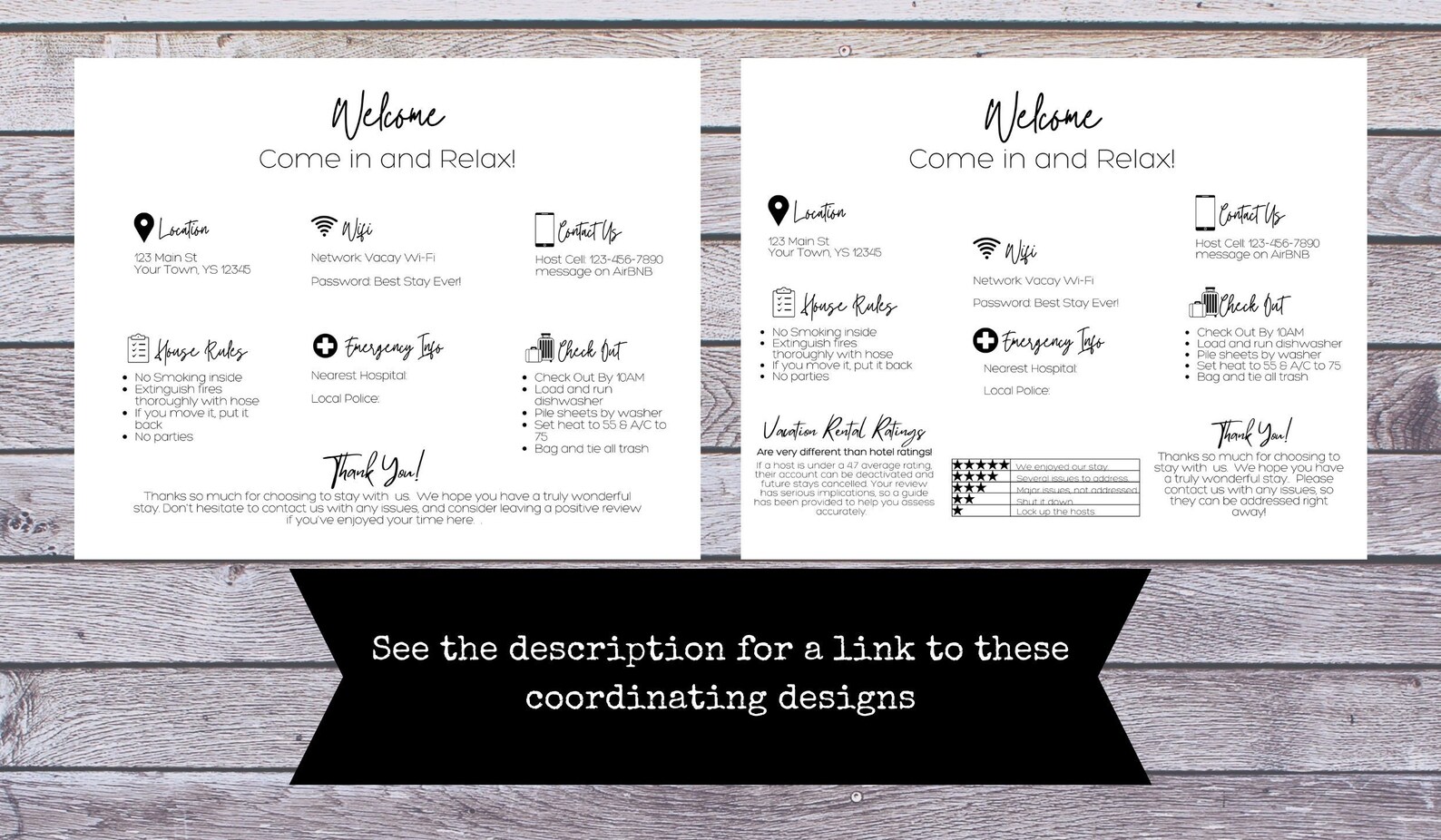 Airbnb Local Recommendations Sign for Hosts, Editable Vacation Rental ...