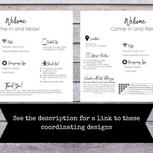Airbnb Local Recommendations Sign for Hosts, Editable Vacation Rental ...