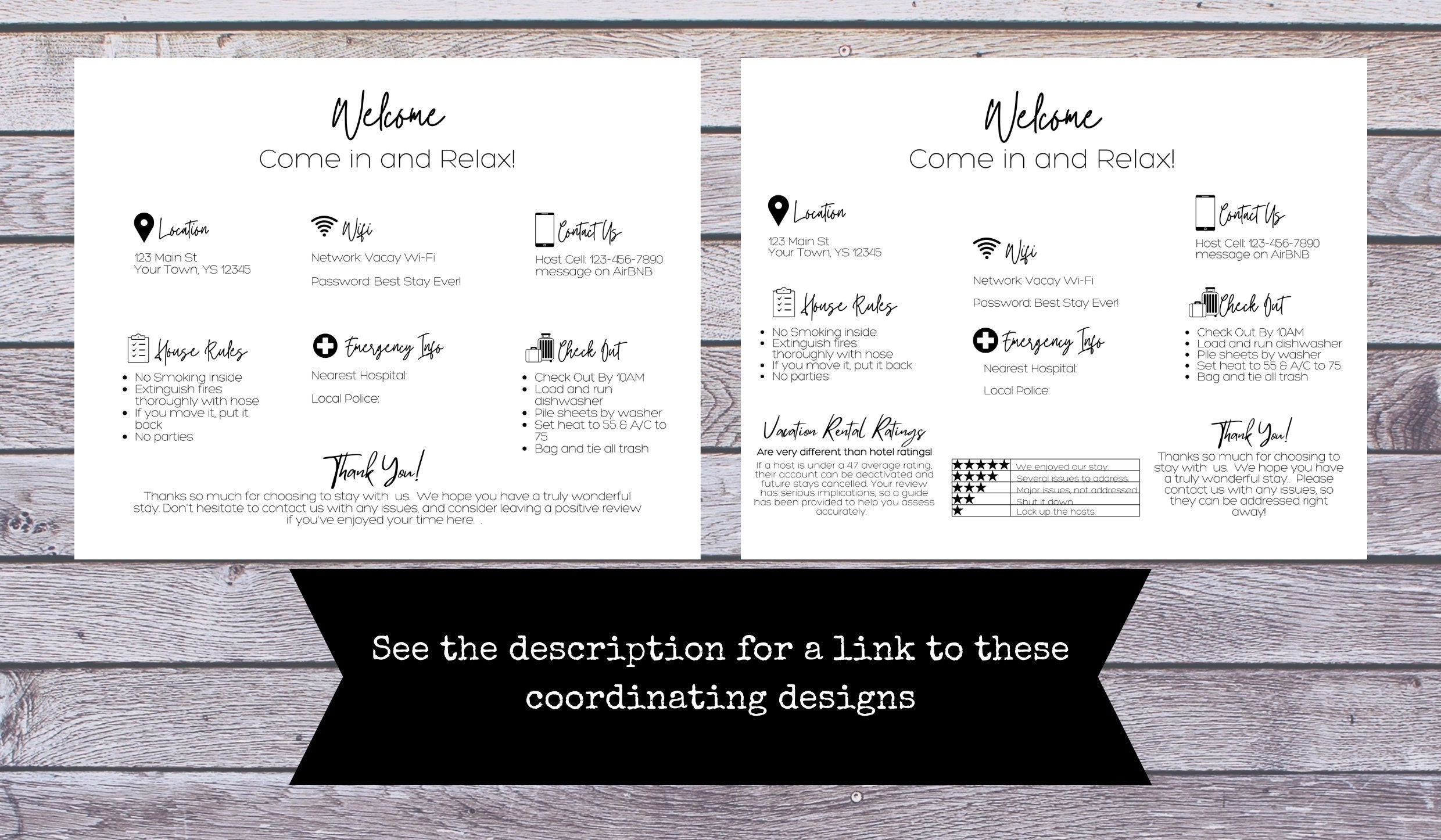 Airbnb Local Recommendations Sign for Hosts, Editable Vacation Rental ...