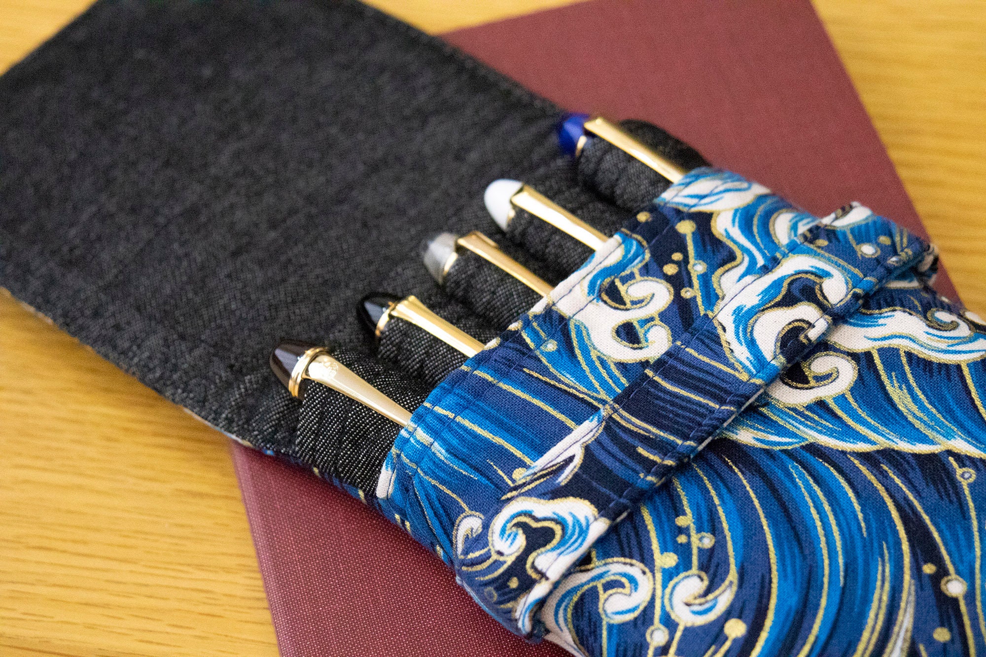 Handmade Japanese Fountain Pen Case 5 Slots Fiftyfabrics - Etsy
