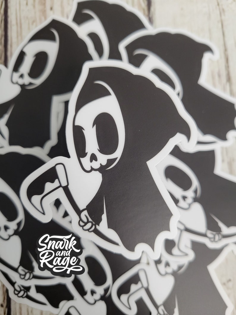 Cute Grim Reaper Sticker Car or Computer Decal Gothic - Etsy