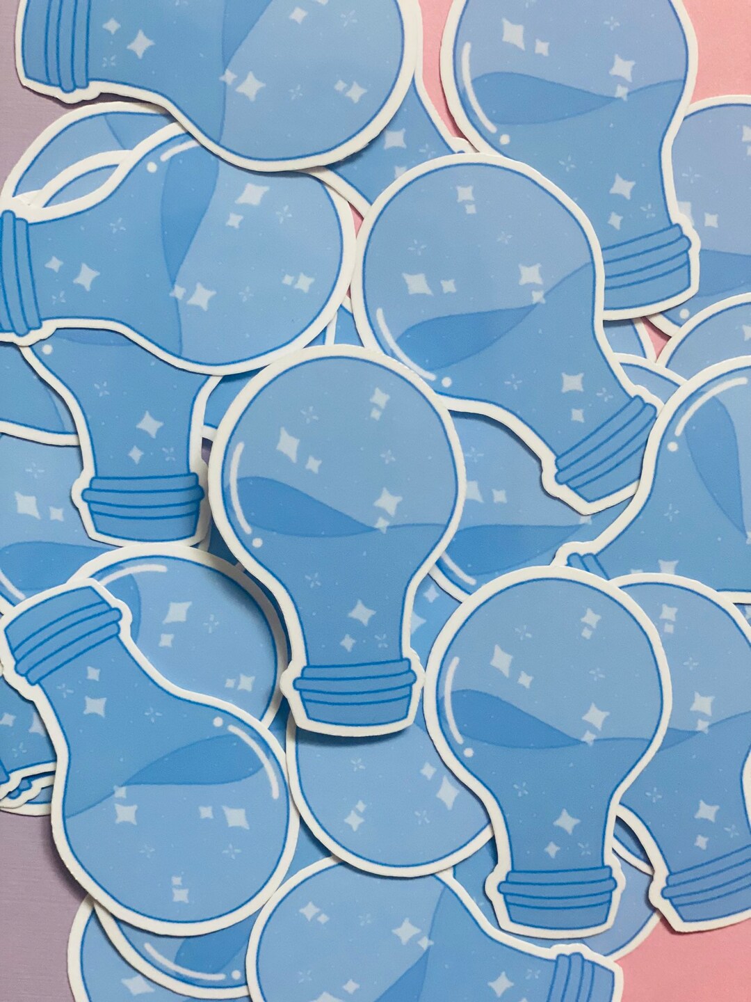 Blue Light Stickers Glossy Die-cute Sticker Cute Planner Sticker - Etsy