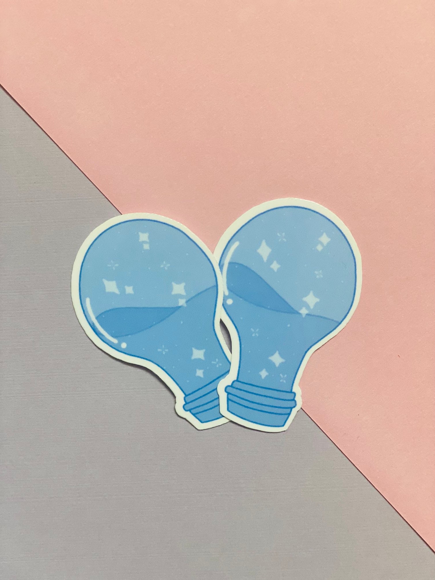 Blue Light Stickers Glossy Die-cute Sticker Cute Planner Sticker - Etsy